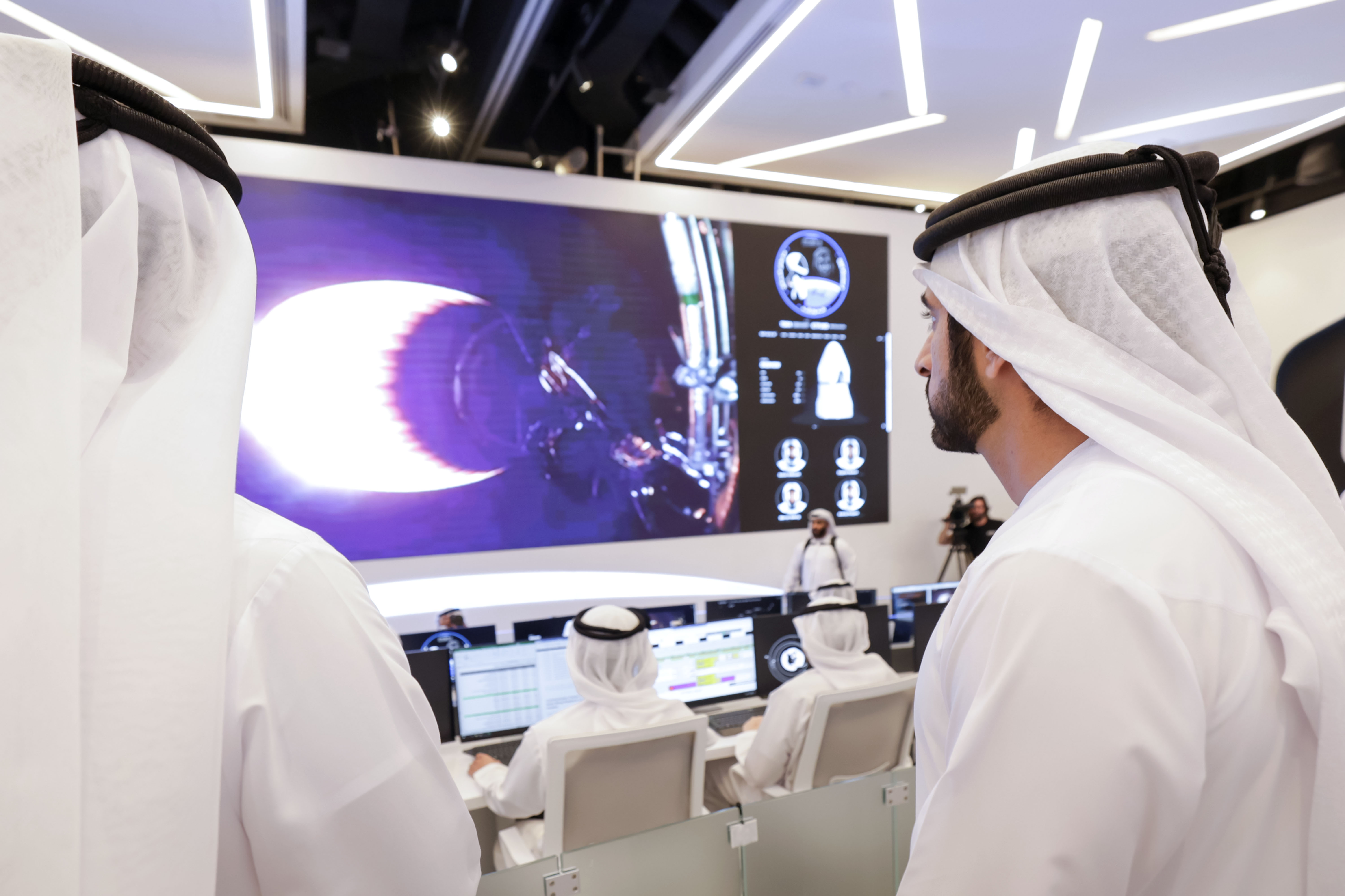 Hamdan bin Mohammed watches the historic launch of Zayed Ambition 2